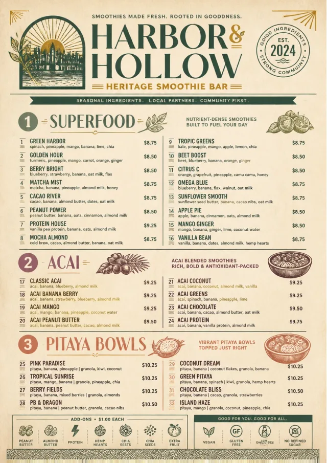 Smoothie Menu Templates: 50+ Custom Designs